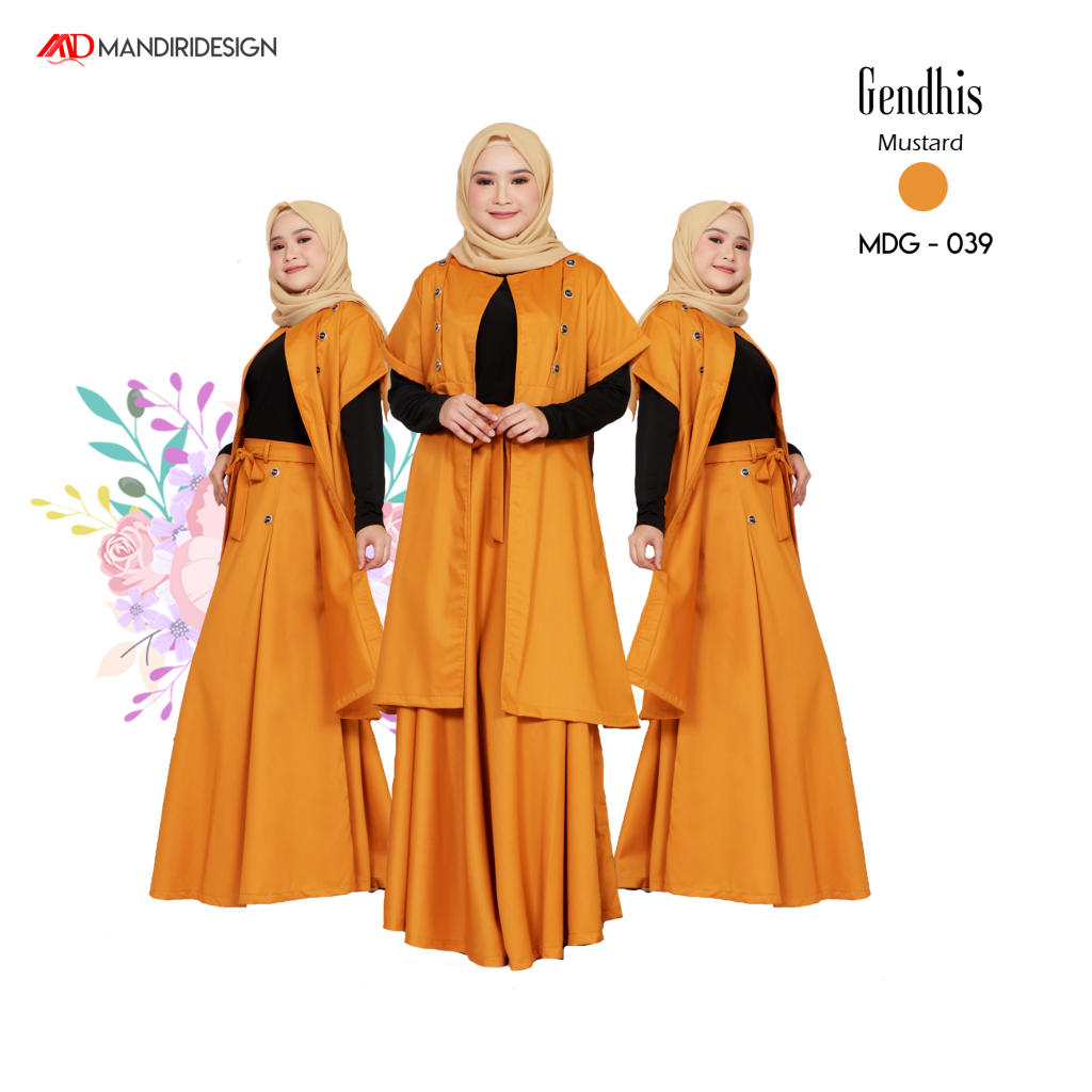 Baju Gamis Dewasa Gendhis Mustard MDG-039 - KONVEKSI KARAWANG MITRA ...